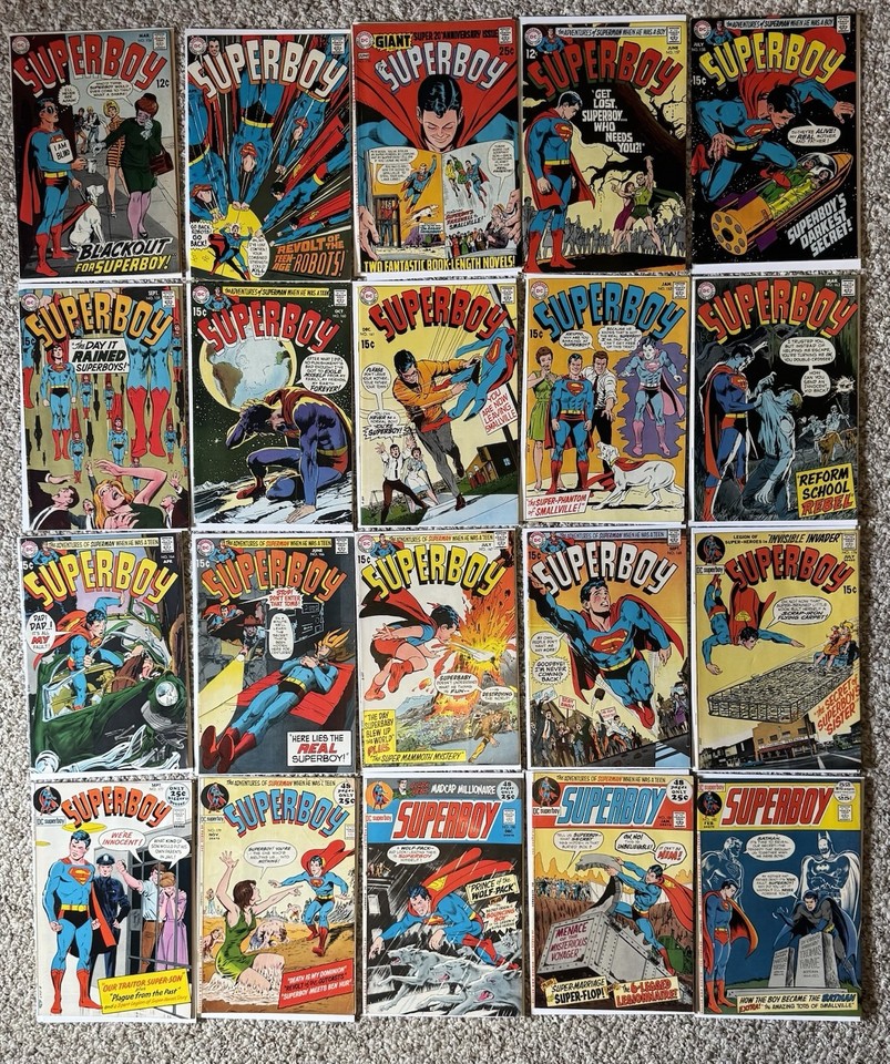 DC Silver Age 65 Issues 125-221 Original Owner Comic Lot - SUPERBOY ...
