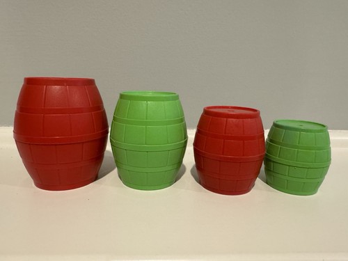 Vintage Plastic Red And Green Stacking/Nesting Barrels Toys | eBay