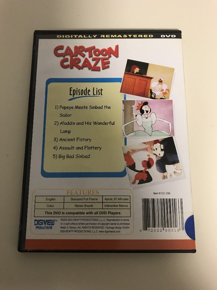 Cartoon Craze Presents - Popeye: Popeye Meets Sinbad the Sailor (DVD ...