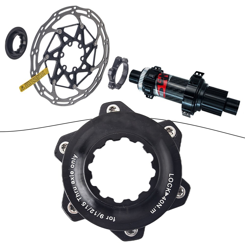 Quality Bicycle Bike Hub Center Lock Adapter Adaptor Disc Rotor Black ...