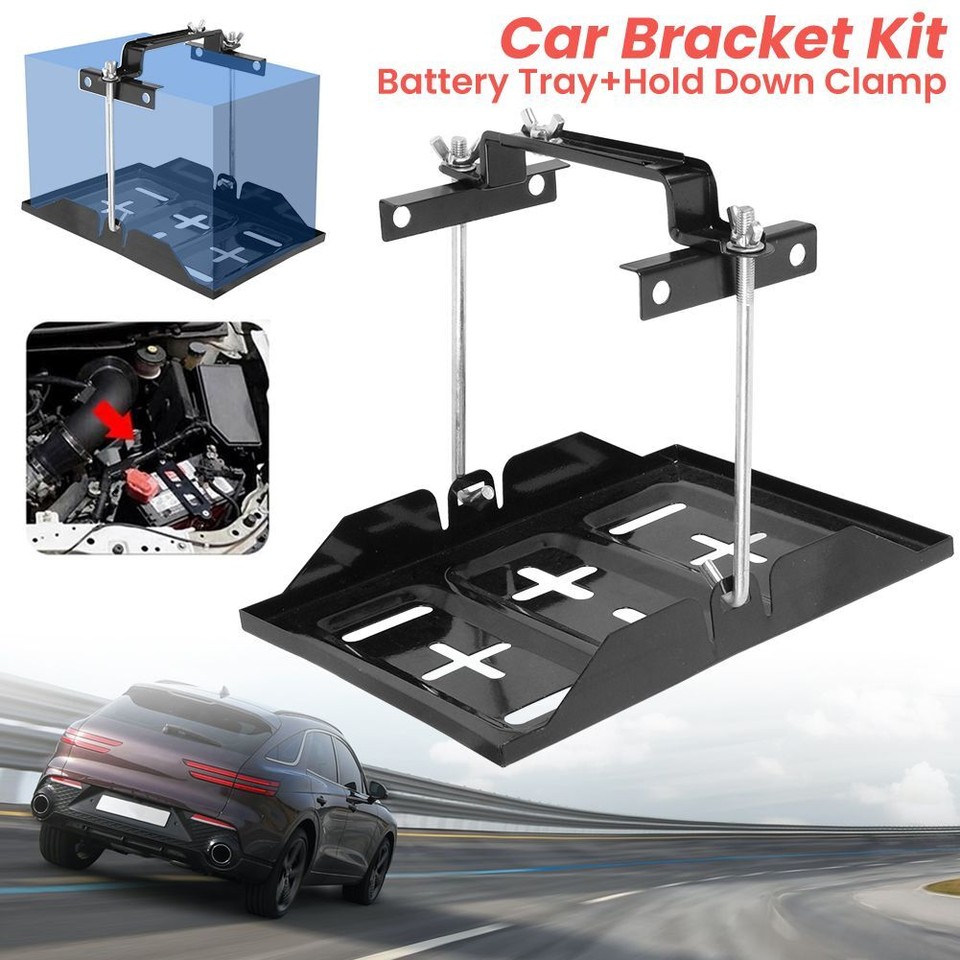 Universal Metal Car Battery Tray Holder Mount Adjustable Hold Down ...