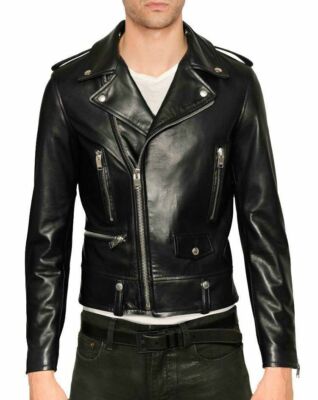Men's Genuine Lambskin Leather Bike Riders Movie Jacket Slim Fit Jacket ...