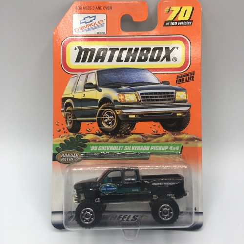 1999 Matchbox 99 Chevrolet Silverado Pickup 4x4 Black Ranger Patrol New ...