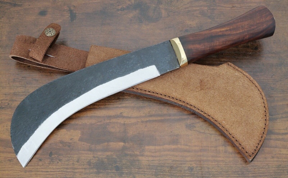 16” Machete Carbon Steel Bushwhacker Hook Blade High Carbon Steel 10mm ...
