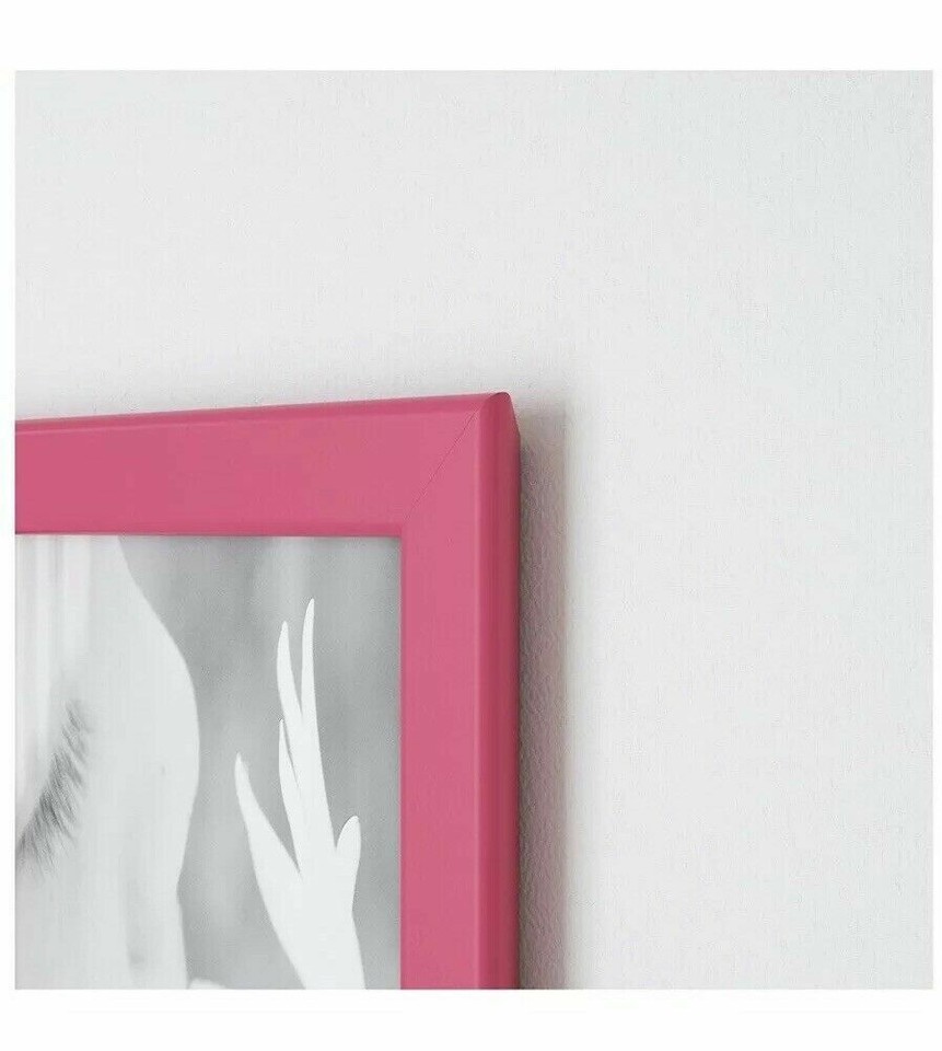 IKEA FISKBO 5X7 Photo Frame Dark Pink (2-Set) & MÅTTEBY Wall Template ...