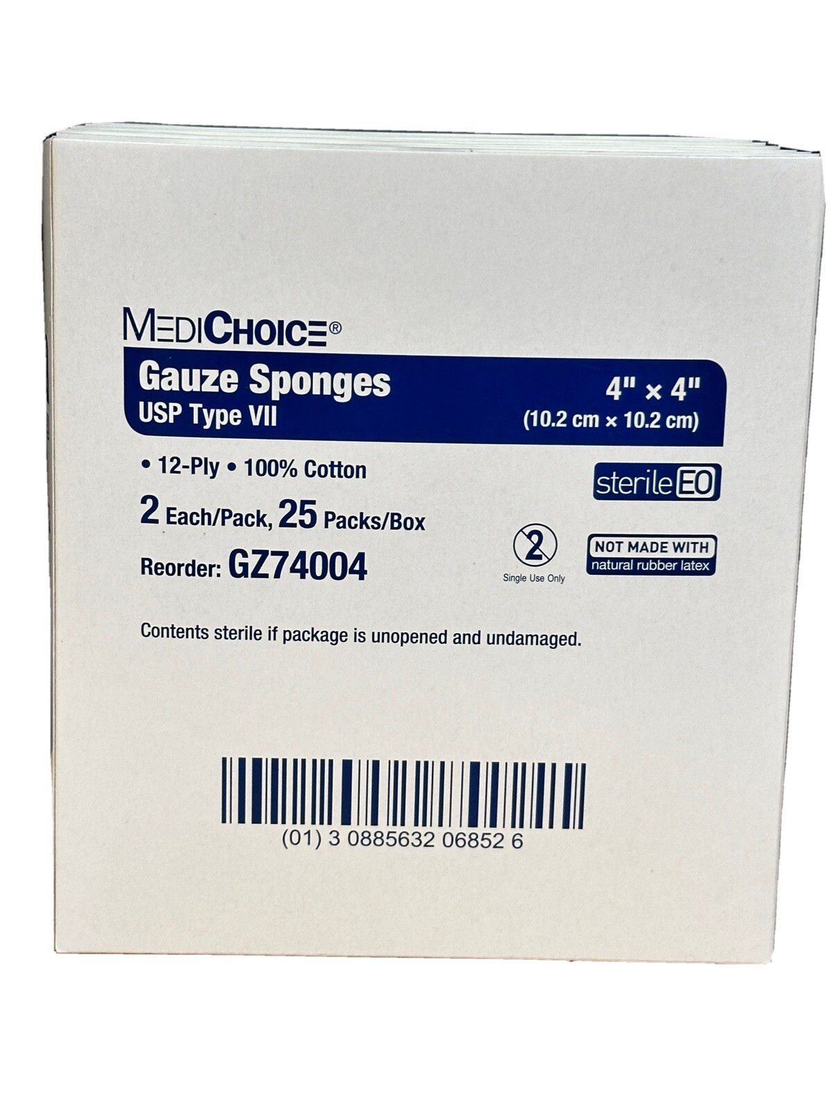 Sterile Gauze Sponges, 4x4 12-ply, 50/box, ONE CASE (24 boxes of 50 ...