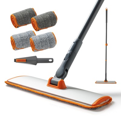 Microfiber Mop Floor Dust Mop with Extendable Long Handle, Flat Mop ...