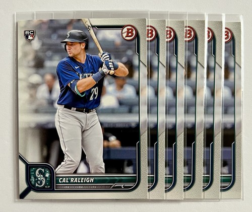 Cal Raleigh Rookie Lot 2022 Bowman RC #49 Lot of 6 Cards Seattle ...