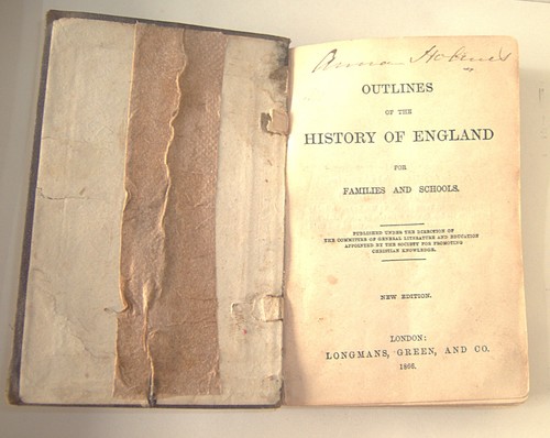 1866 BOOK Outlines HISTORY ENGLAND Families School Longmans Green ...
