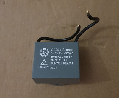 P1765 CDA ECH73SS , ECH73BL Cooker Hood Capacitor CBB61 3uF Spare ...