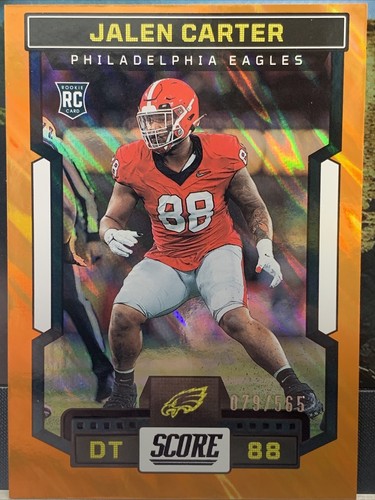 2023 Jalen Carter Orange Rookie Card SCORE Number 79/565 | eBay