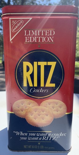 Nabisco Ritz Cracker Tin 9 3/4” TallX4 3/8” Square Limited Edition 1987 ...