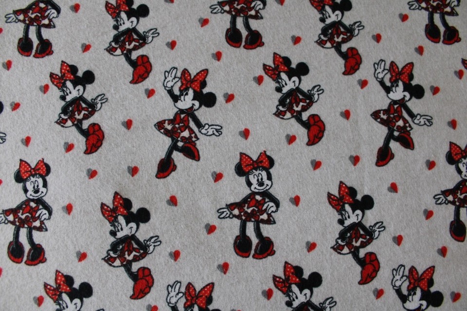 Baby Receiving Blanket MINNIE MOUSE Dancing Hand Crocheted Red Edge ...