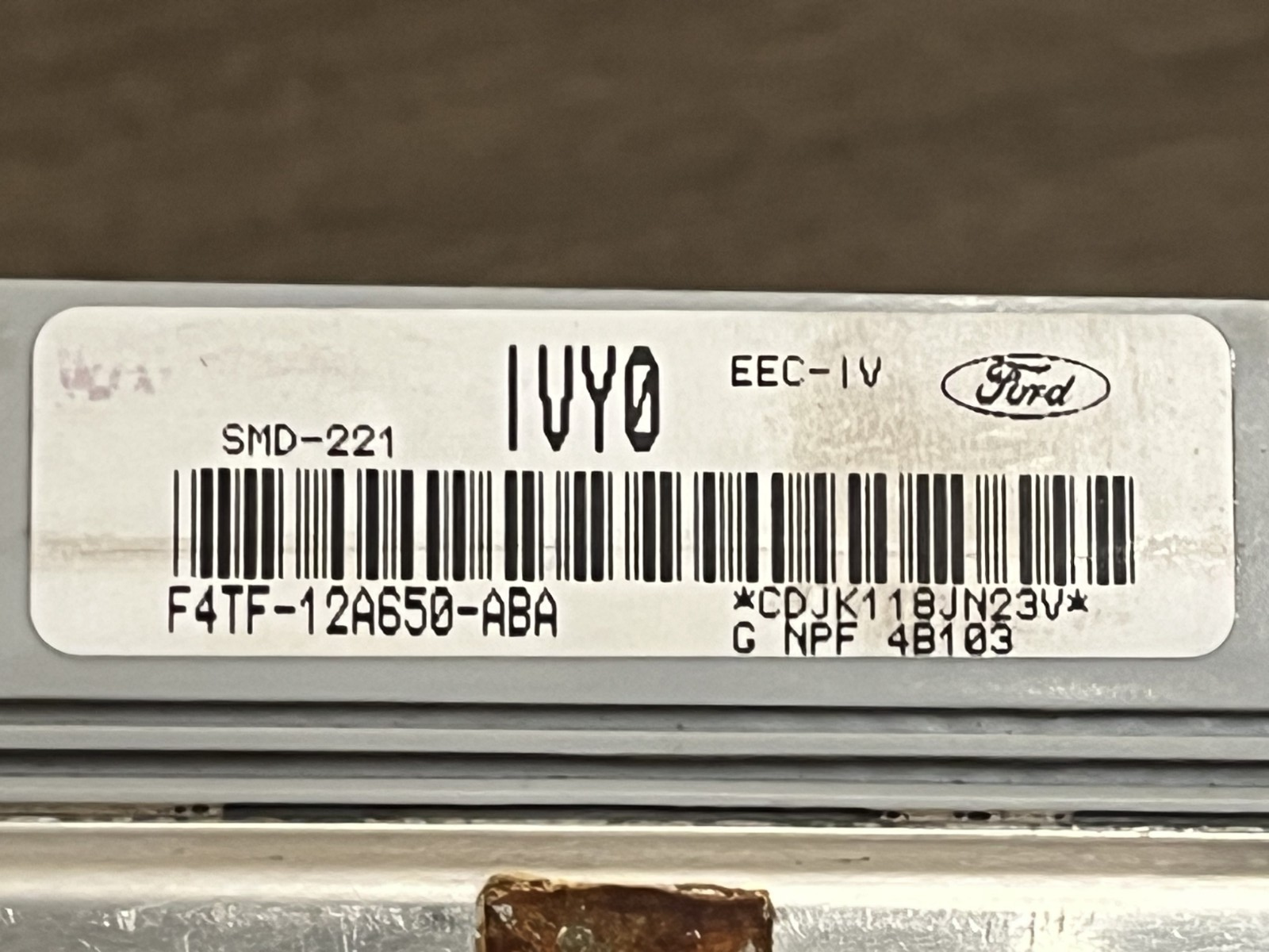 F4tf-12a650-aba 1994 Ford Bronco ECM ECU Engine Control Module Computer ...