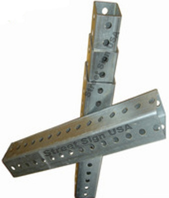 8' GALVANIZED 2" SQUARE SIGN POST HEAVY DUTY FOR STREET ROAD TRAFFIC ...