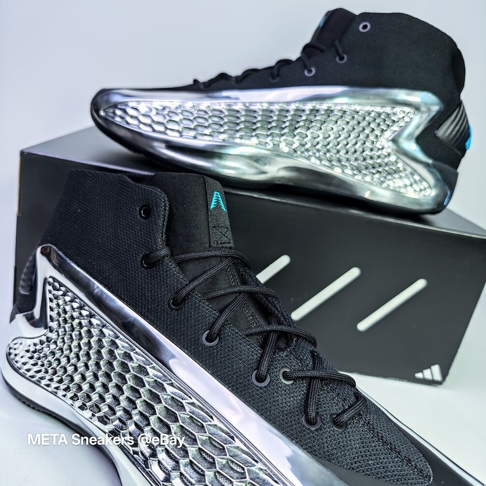 Adidas AE1 Mid US 13.5 Men's Black/Silver/Metallic Chrome Basketball ...