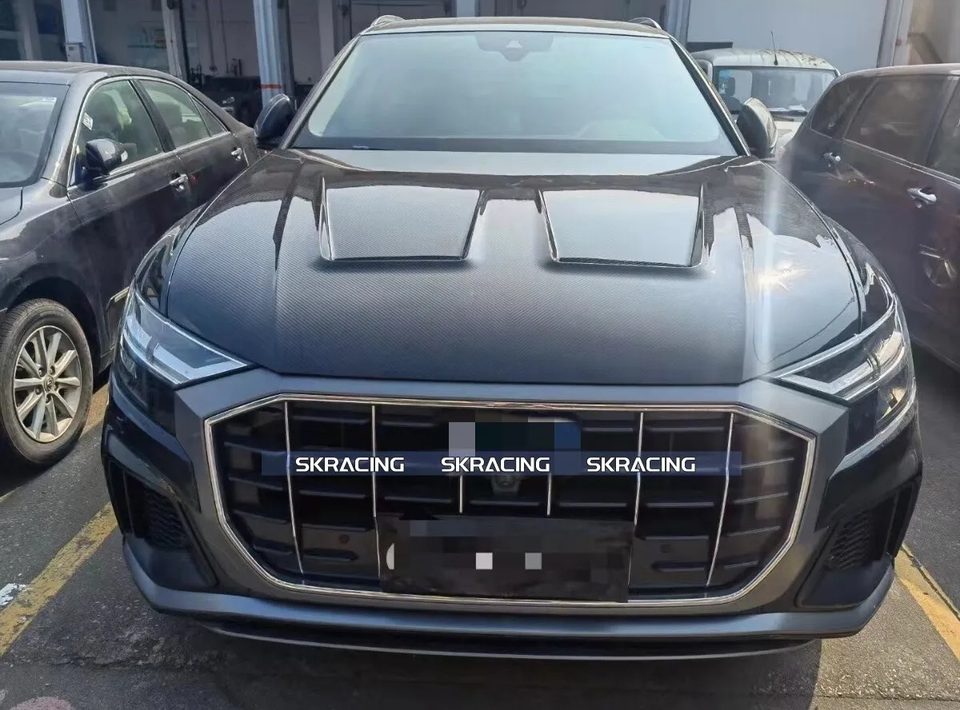 Dry Carbon Fiber Front Hood Panel Enginne Cover Kit Fits Audi Q5 Q8 SQ8 ...