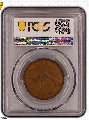 1946 Australian PreDecimal Coin KGVI Penny Melbourne Mint PCGS Grade ...
