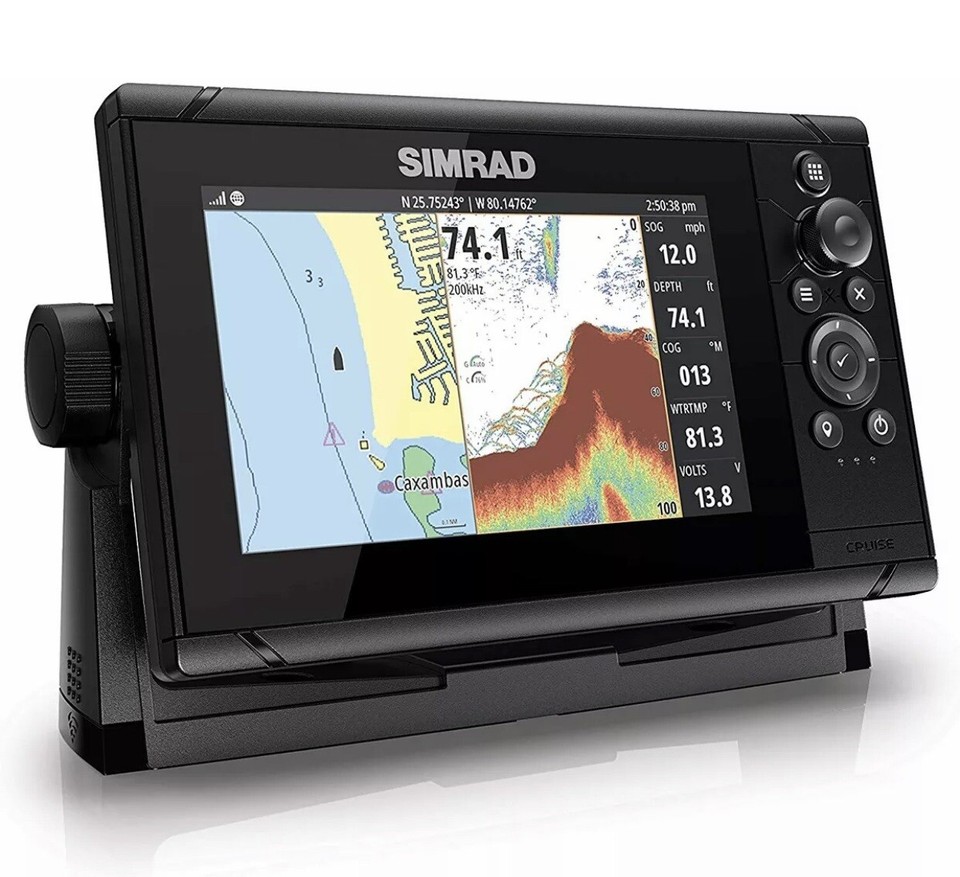Simrad Cruise-7 Combo US Coastal Charts & 83/200kHz Transom Mount 000 ...