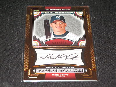 MIKE VENTO YANKEES CERTIFIED AUTHENTIC SIGNED AUTOGRAPHED BASEBALL CARD ...