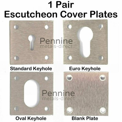 1 PAIR 50mm ESCUTCHEON Plates 4 Profiles Standard Oval or Euro Key ...
