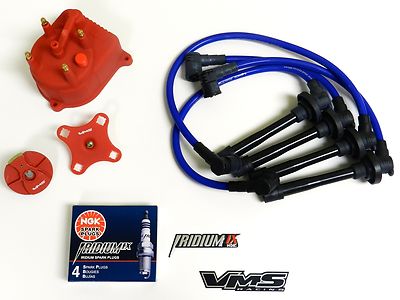 DISTRIBUTOR CAP ROTOR SPARK PLUG WIRE KIT 92-95 HONDA CIVIC D15 D16 EG ...