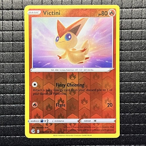 Victini #036/264 SWSH Fusion Strike Pokemon Reverse Holo Uncommon Card ...