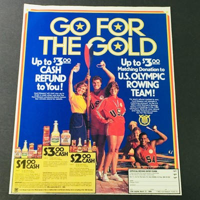 VTG Retro 1984 Hunt-Wesson Foods U.S. Olympic Rowing Team Sponsor Ad ...