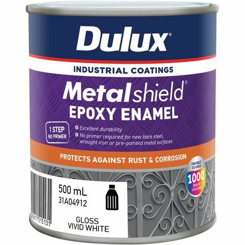 Dulux Metalshield EPOXY ENAMEL PAINT Rust Prevent WHITE BASE, 500mL, 1L ...