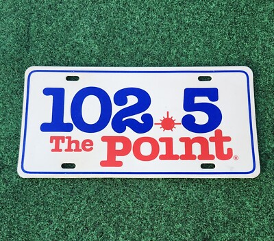 102.5 The Point License Plate Vanity Novelty White Red Blue 12 Inches ...