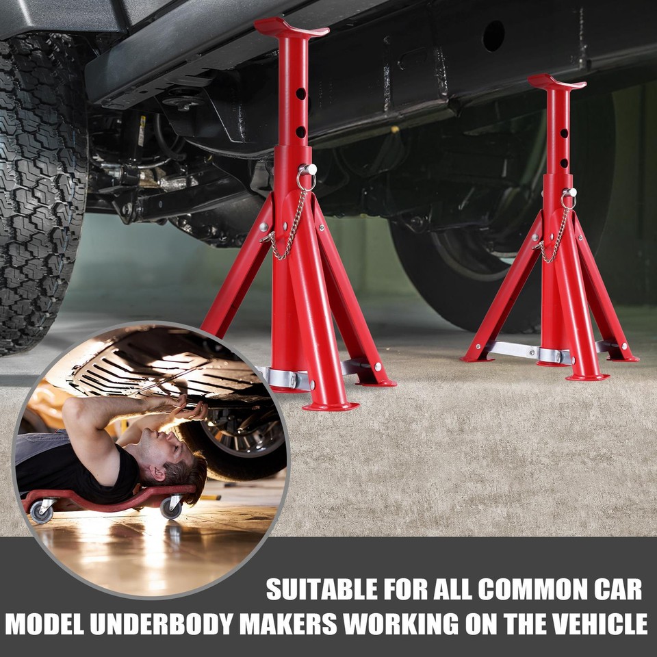 6 Ton Axle Stands Lifting Capacity Stand Heavy Duty Car Caravan Floor ...