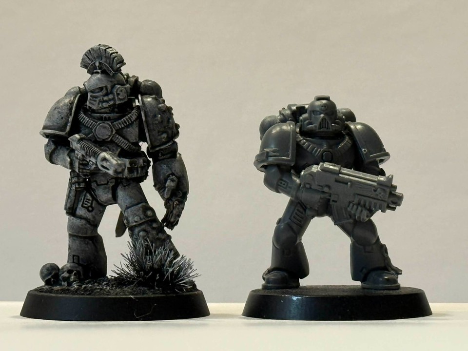 Mark 4 IV Space Marine Sergeant true scale conversion crested helmet | eBay