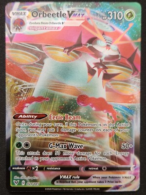 Orbeetle VMAX 021/185 SWSH Vivid Voltage Full Art Ultra Rare Holo ...