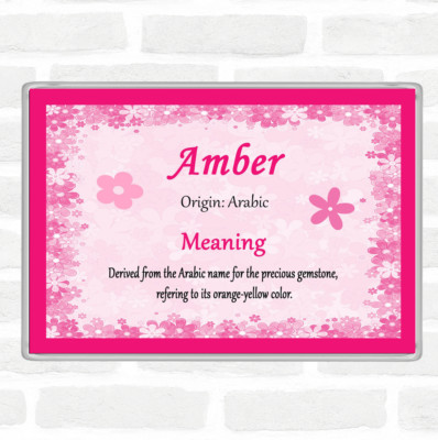 Amber Name Meaning Jumbo Fridge Magnet Pink | eBay UK