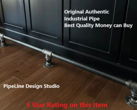 Pipe Foot Rail - 1-1/4” Pipe x 6" tall - 48” to 120" Long-Custom Sizes ...