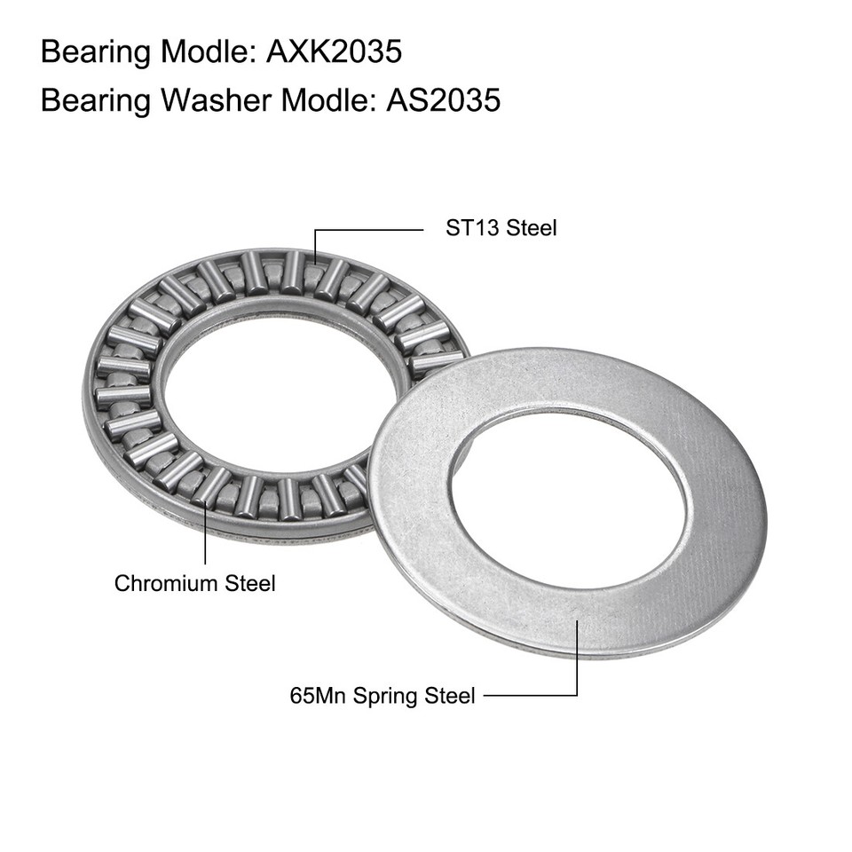 10pack AXK2035 Thrust Needle Roller Bearings with Washers 20 x 35 x 2mm ...