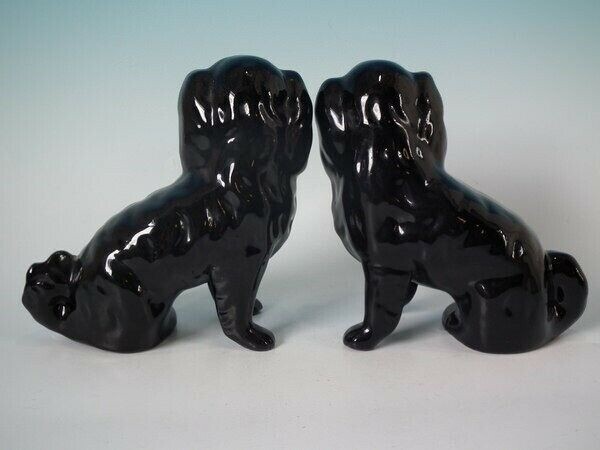Small Pair Staffordshire Jackfield spaniels | eBay UK
