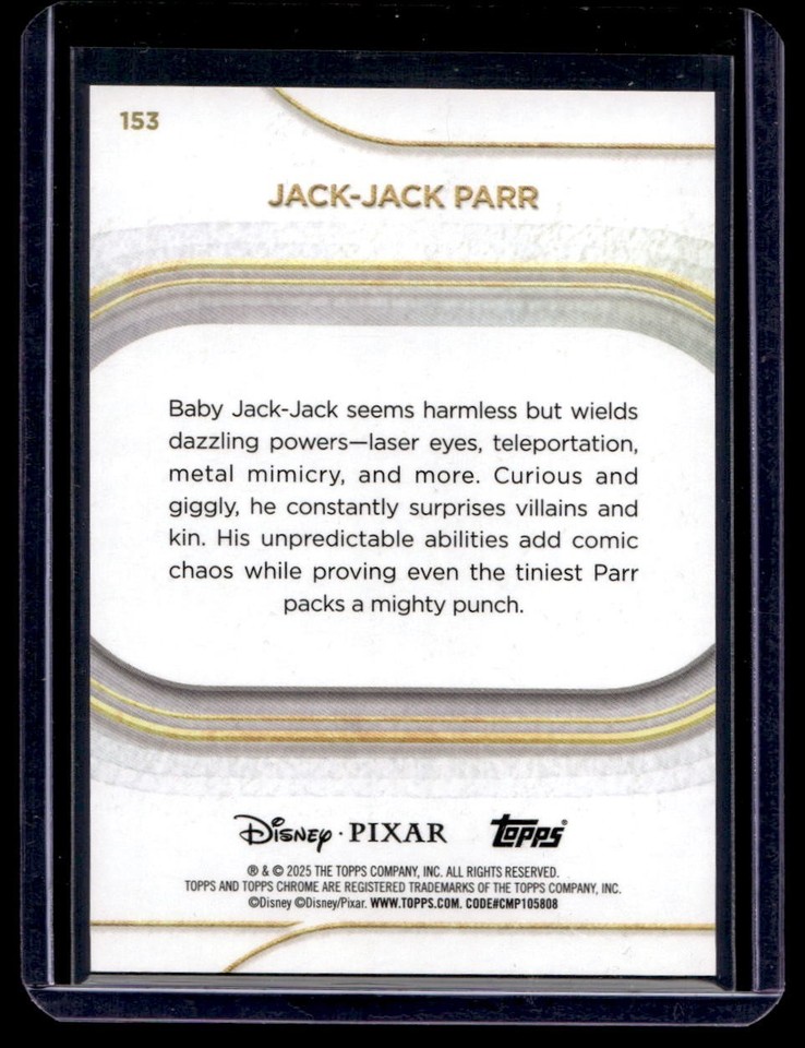 2025 Topps Chrome Disney Jack-Jack Parr Speckle /265 #153 (JR) | eBay