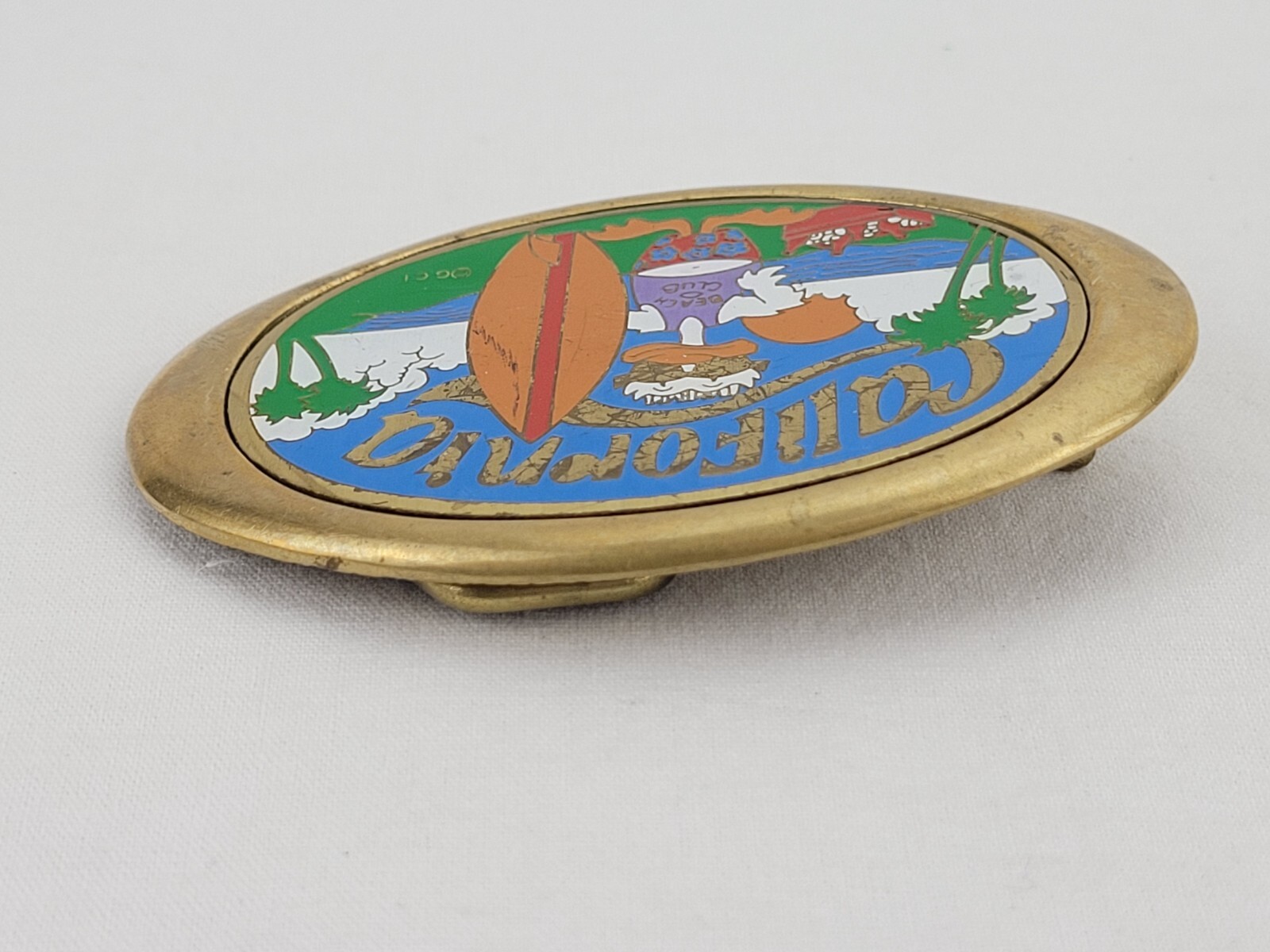 Vintage California Donald Duck Surfboard Belt Buckle … - Gem