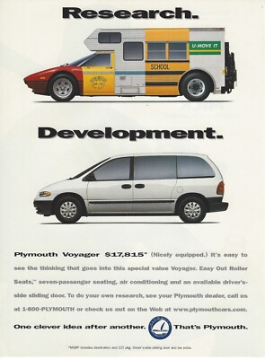1997 Plymouth Voyager Minivan vintage Print Ad 90's Advertisement | eBay