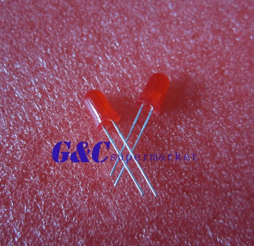 500Pcs LED DIFFUSED F5 5MM RED COLOR RED LIGHT Super Bright Bulb Lamp ...