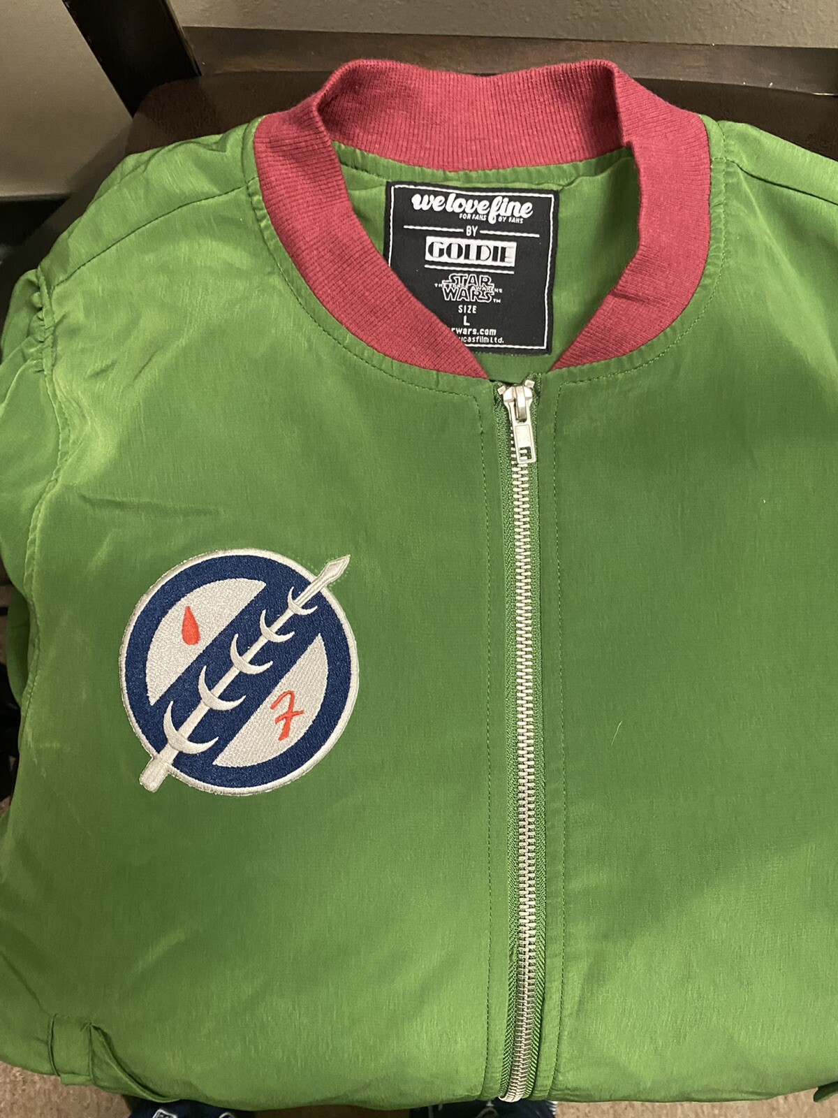 Star Wars Mandalorian Jacket Adult Youth L We Love Fine NEW GOLDIE BOBA ...