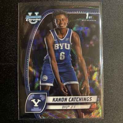 2024 Bowman University Chrome KANON CATCHINGS Black Wave Refractor 1st ...