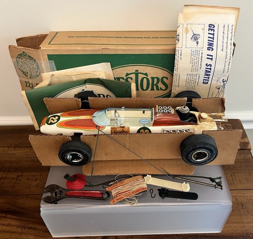 Vint. 1970s Testors USA Gas Powered Indy 500 Tether Sprite Race Car In ...