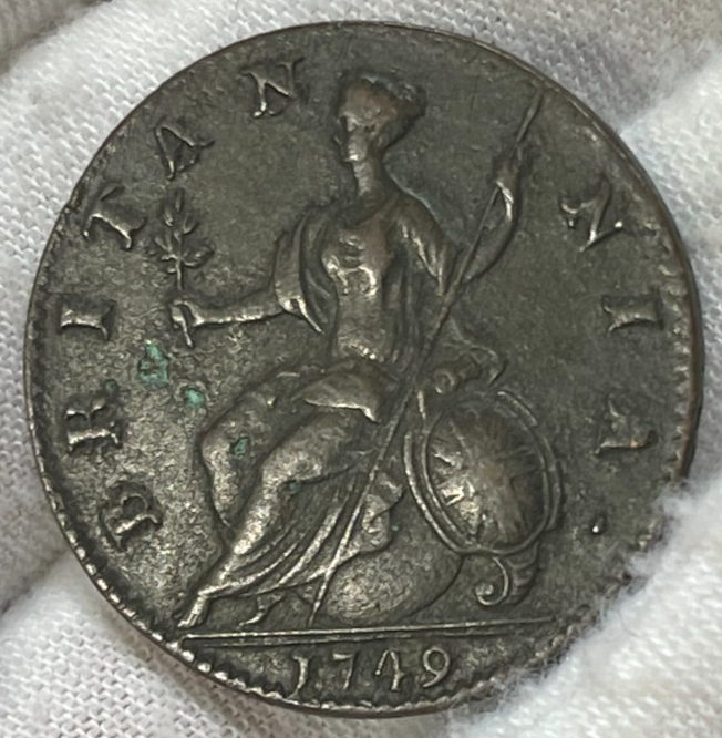 1749 Great Britain Half Penny Coin Better Condition High Value | eBay