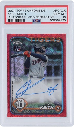 Colt Keith Tigers Signed 2024 Topps Chrome #RCA-CK #5/5 PSA 10 Rookie ...