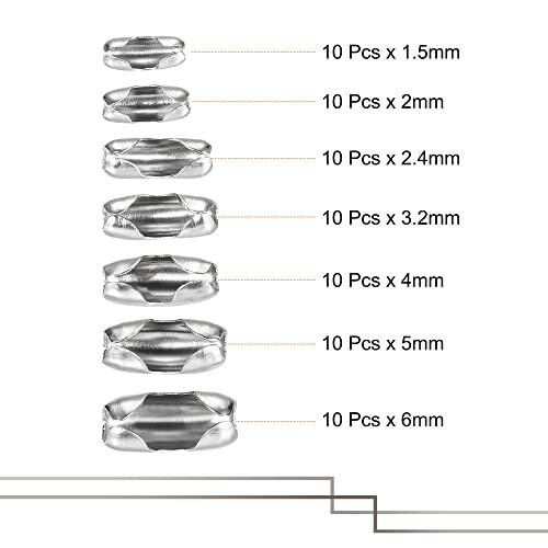 Ball Chain Connector 1.5mm 2mm 2.4mm 3.2mm 4mm 5mm 6mm Chains Clasp ...