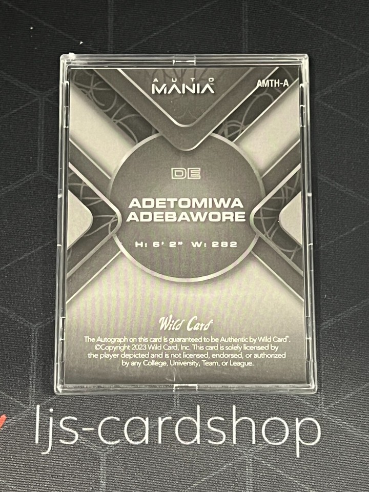 2023 Wild Card AutoMania Adetomiwa Adebawore Rainbow Foil Lime Auto /15 ...