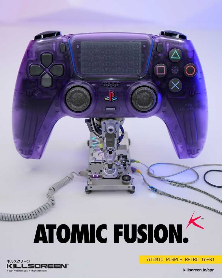 Atomic Purple Retro Killscreen Clear PlayStation 5 DualSense Pro PS5 ...