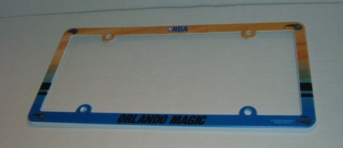 ORLANDO MAGIC PLASTIC LICENSE PLATE FRAME SLIM LIME BLUE TAN 6" X 12 ...